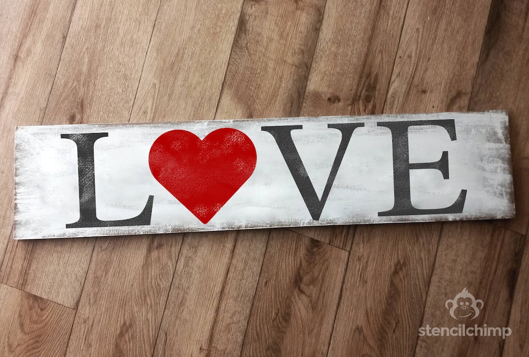 Love Stencil | Valentines Day Stencil | Winter Decor | Farmhouse ...