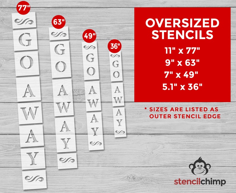 Stencil, Go Away Porch Stencil, Funny Sign Stencil, Grumpy Vertical ...