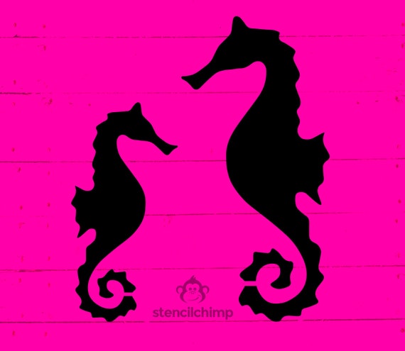 Printable Seahorse Stencil
