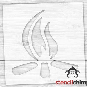 Campfire Stencil, Flame Stencil, Simple Hot Fire Camping Stencil ...