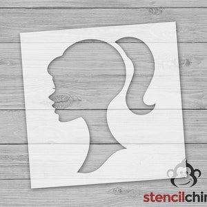 Woman Silhouette Stencil for Girls Room Decor, Doll Head Stencil ...