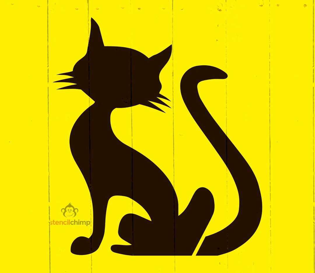 Black Cat Stencil | Halloween Stencil | Trick or Treat Stencil ...