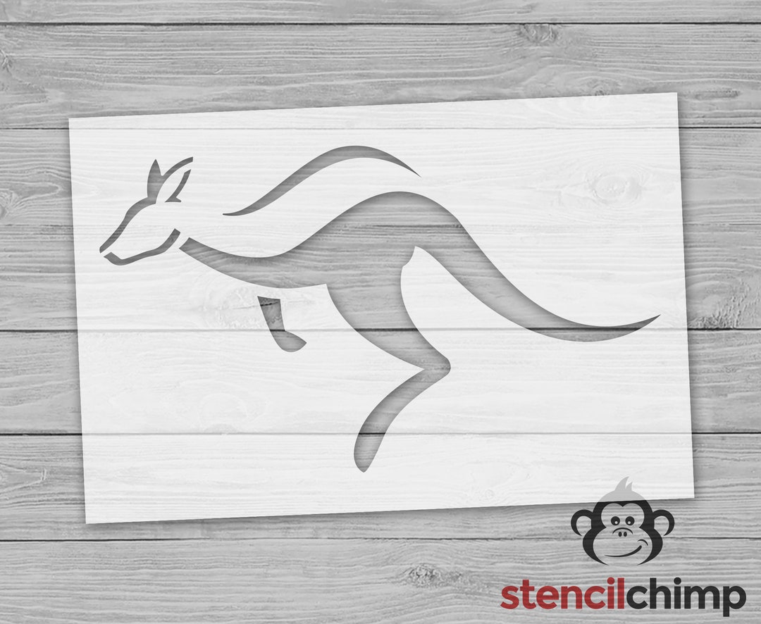Kangaroo Stencil, Australian Stencil for Sign, Animal Stencil, Jumping ...