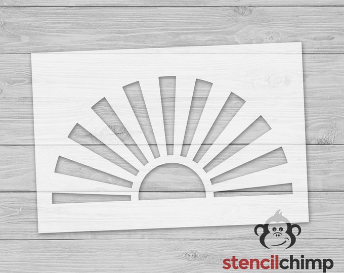 Rising Sun Stencil, Weather Stencil, Japanese Sun Artwork Stencil, Sun ...