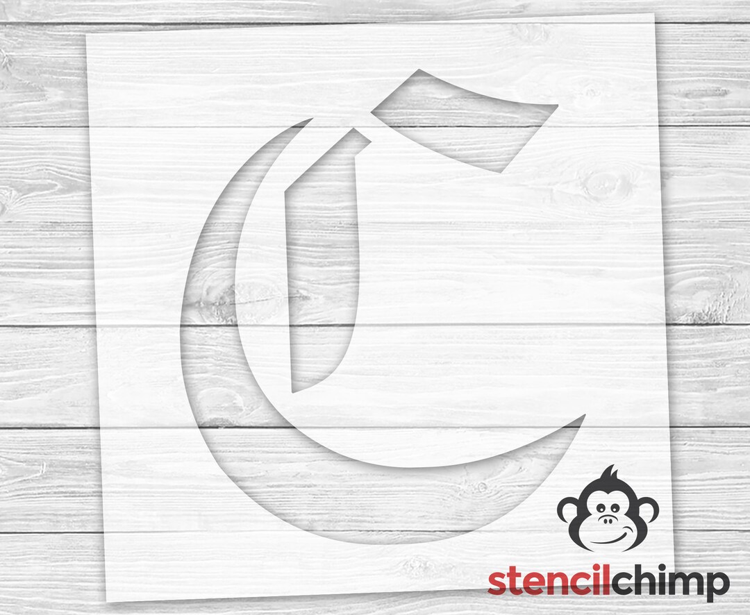 Letter C Stencil for Sign, Gothic Letter Stencil, Monogram Letter ...