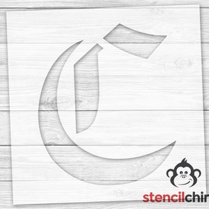 Letter C Stencil for Sign, Gothic Letter Stencil, Monogram Letter ...