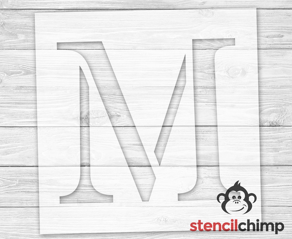 Letter M Stencil for Sign Serif Letter Stencil Monogram - Etsy