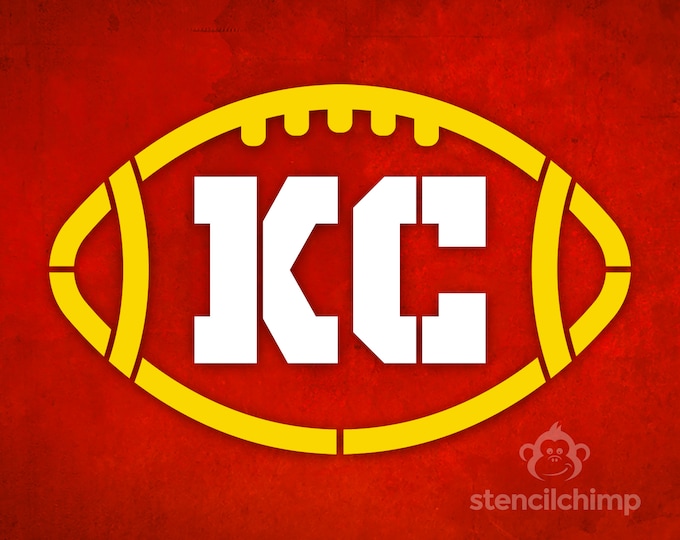 Kansas City Football Stencil KC Football Stencil DIY Pallet Art Stencil ...