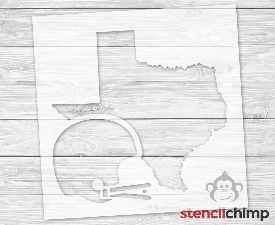 Texas State Shape With Football Helmet Stencil | PRO College Football ...