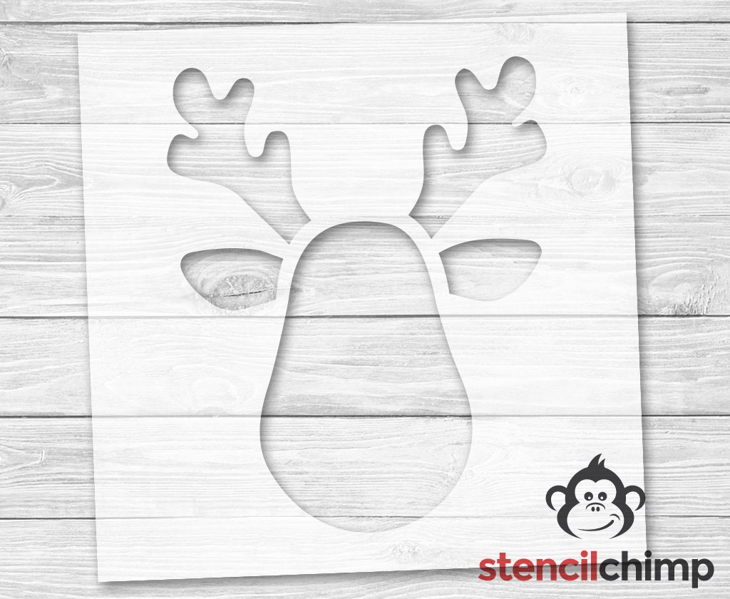 Rudolph Reindeer Face Stencil Reindeer Stencil DIY - Etsy Israel