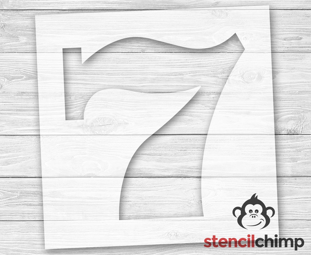 Lucky Number Seven Stencil | Number 7 Stencil | Casino Stencil | Las ...