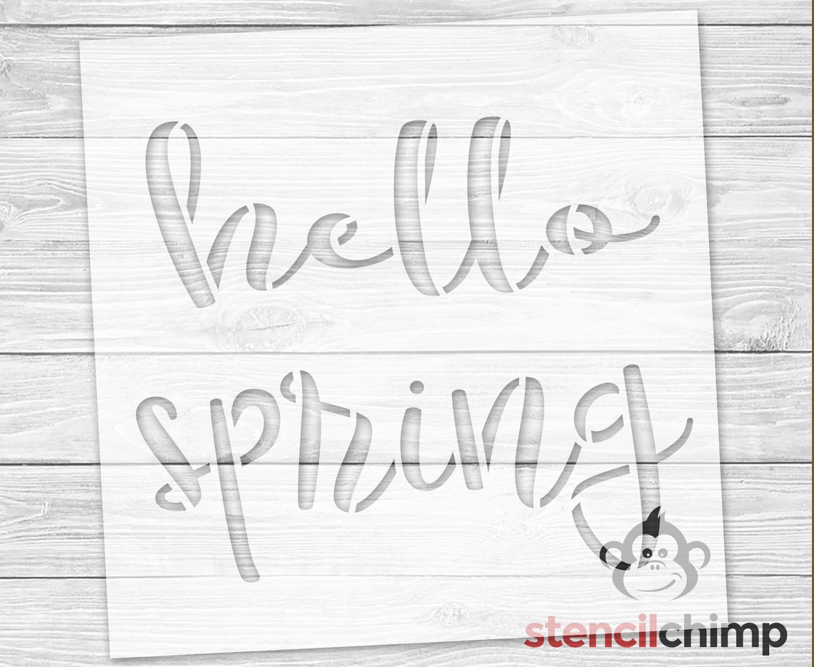Hello Spring Stencil April Showers Stencil Hello Stencil for - Etsy