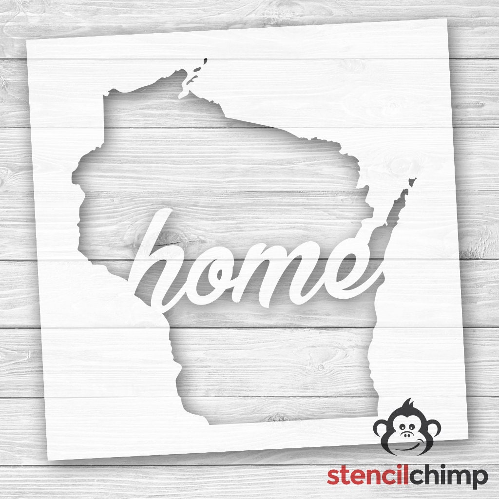 Stencil Wisconsin State Stencil Home Wisconsin Stencil US - Etsy