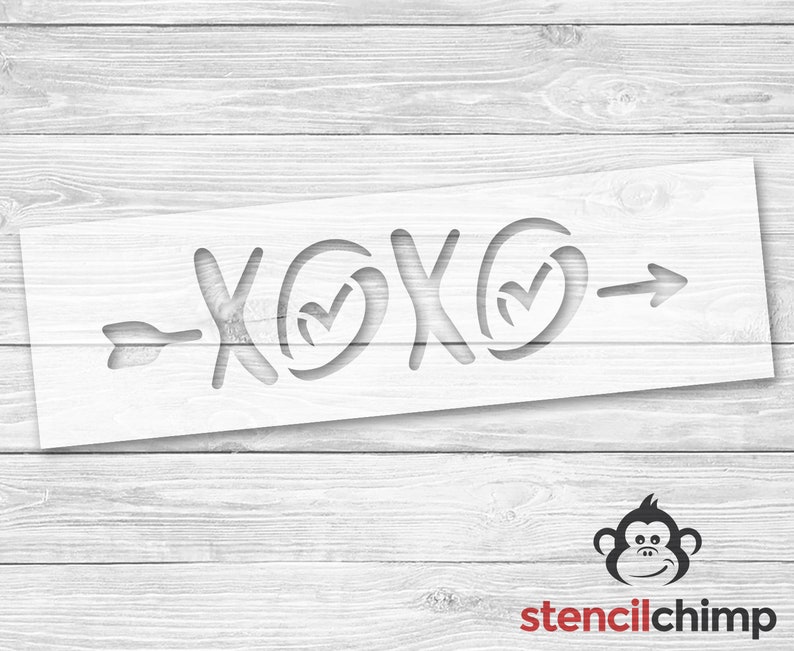 Valentine's Day Stencil XOXO Stencil XOXO With Arrow - Etsy