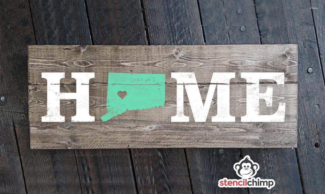 Connecticut Stencil for DIY Pallet Art | Connecticut State Home Stencil ...