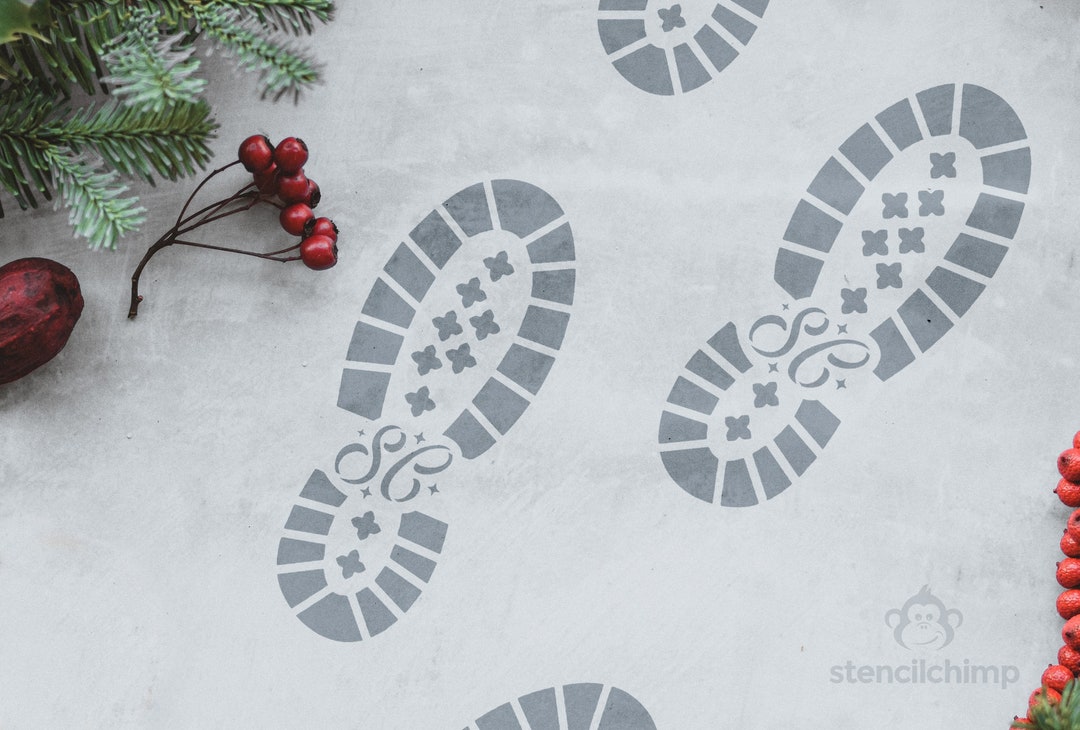 Stencil, Santa's Boot Prints Stencil, Foot Print Stencil for Kids, Boot ...