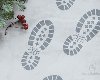 Santa Boot Footprint Stencil, Reusable Stencil DIY Craft Stencil, Large ...