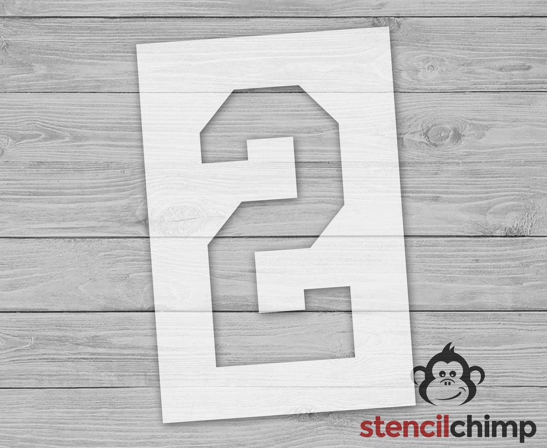 Sports Number 2 Stencil for Yard Painting, Jersey Number, House Number ...