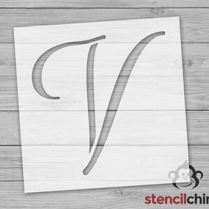 Letter V Stencil for Sign, Script Letter Stencil, Monogram Letter ...
