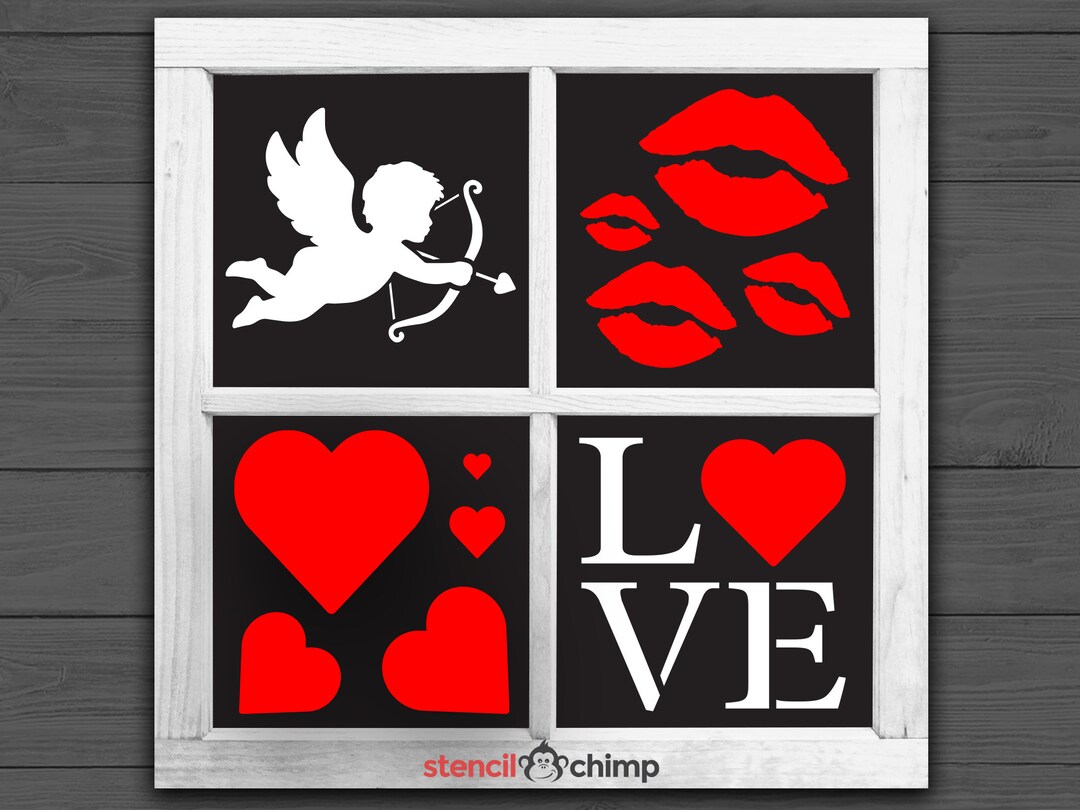 Valentine's Day Stencil Bundle, Love Stencils, Farmhouse Decor, Gift ...
