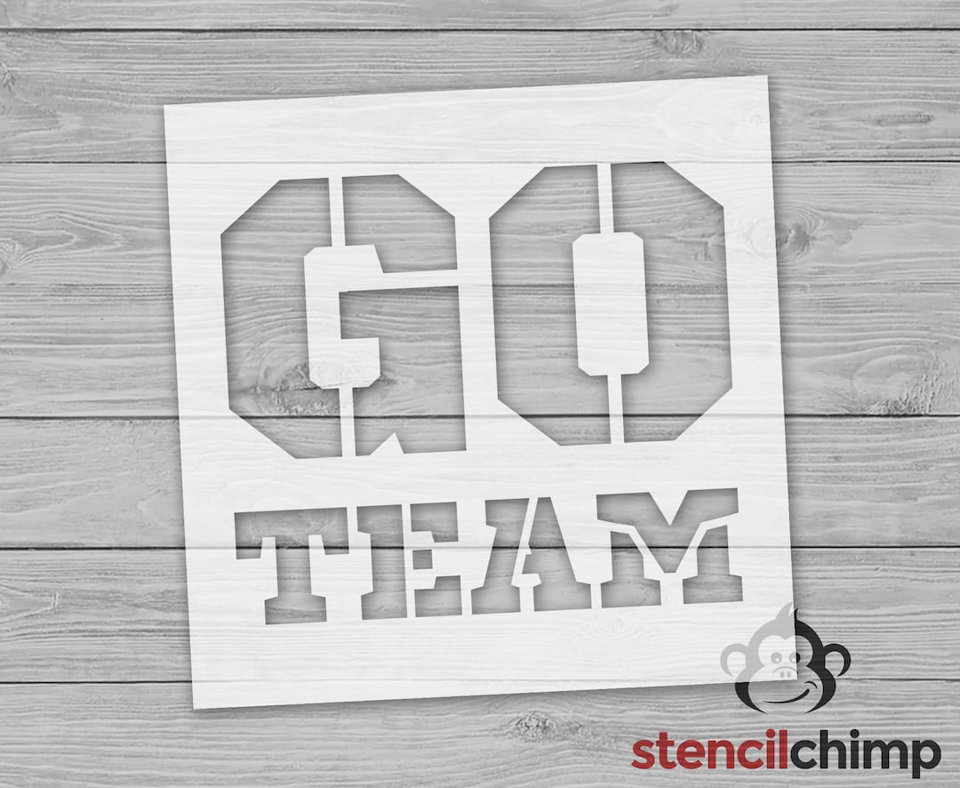 Go Team Stencil, Sports Team Stencil for Fan Sign, Athletic Sports ...