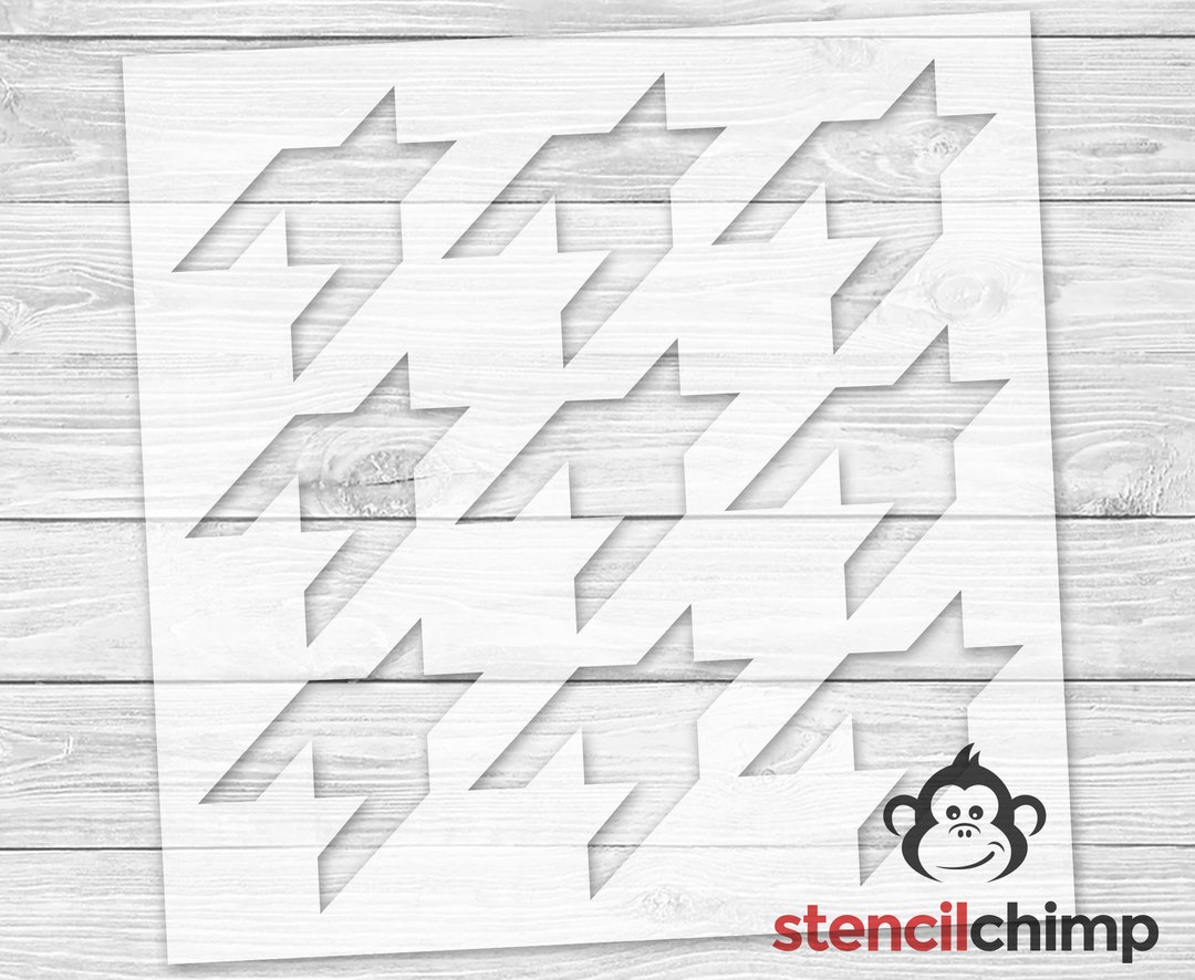 Large Houndstooth Pattern Stencil | Hounds Tooth Stencil for Wall Art ...