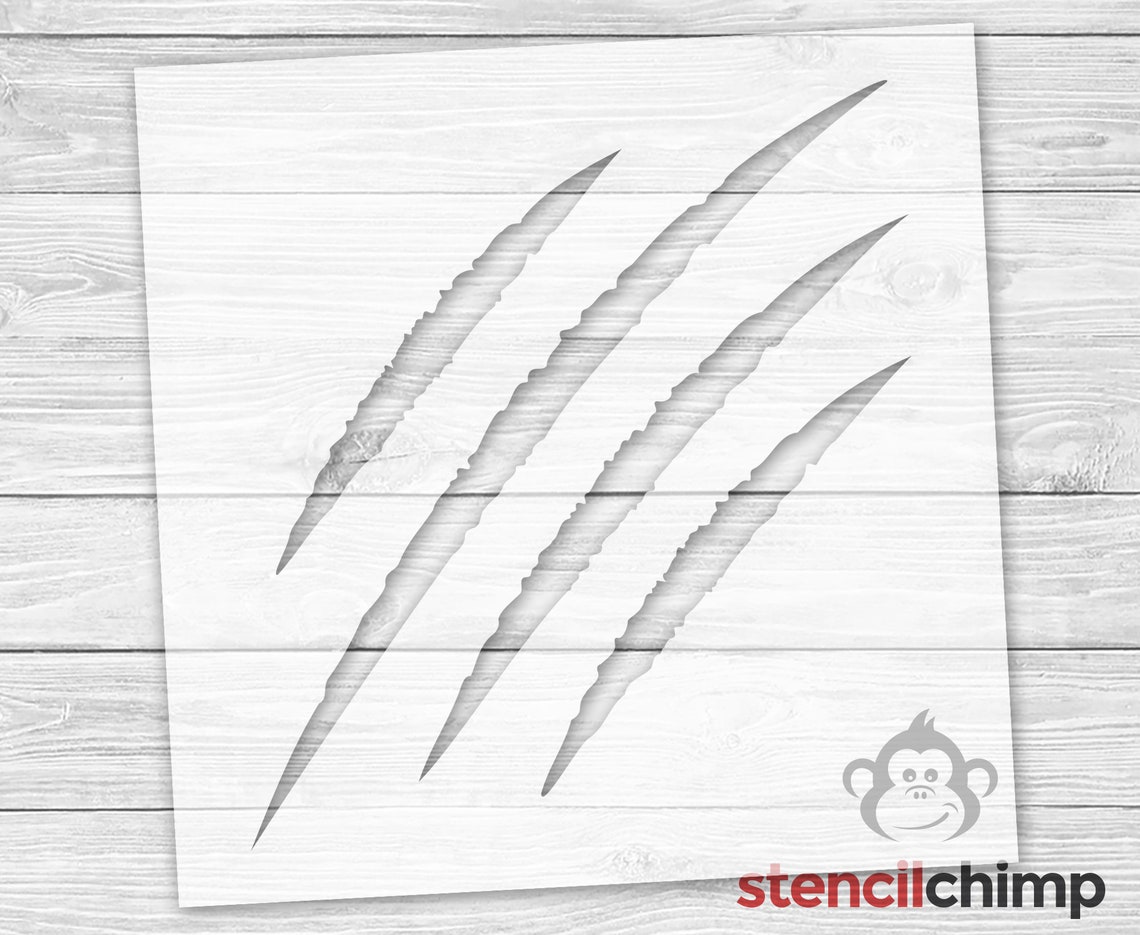Scratch Marks Stencil Monster Scratch Stencil Tiger | Etsy