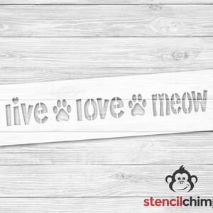 Live Love Meow Stencil | Cat Stencil | Pet Stencil for Wood Sign ...