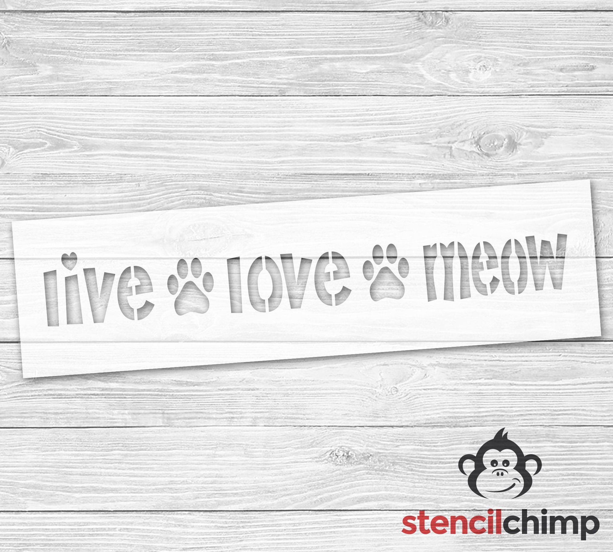 Live Love Meow Stencil | Cat Stencil | Pet Stencil for Wood Sign ...