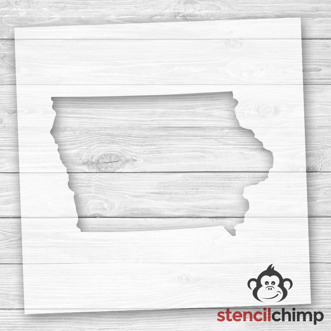 Stencil, Iowa Stencil | Iowa Outline Stencil | Iowa State Stencil ...