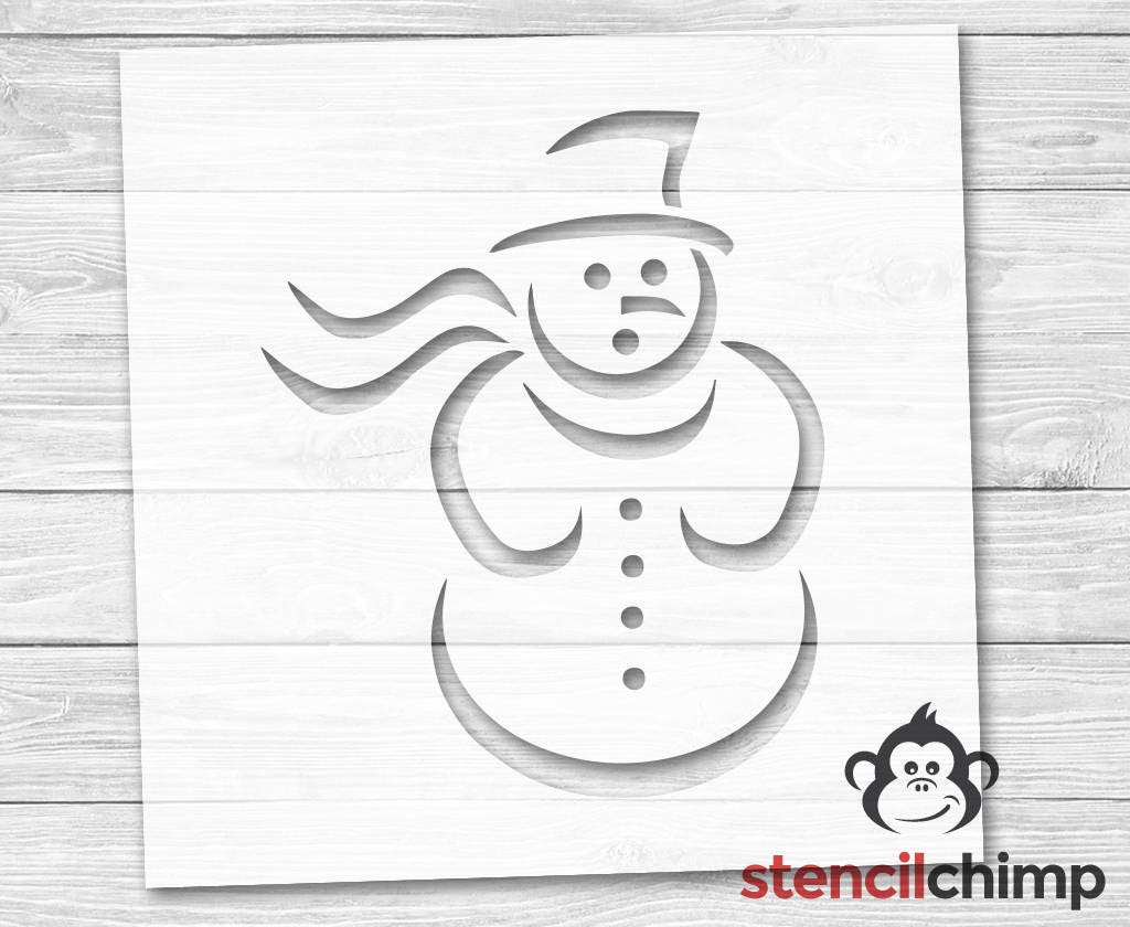 Snowman Stencil Winter Stencil Christmas Stencil Holiday - Etsy