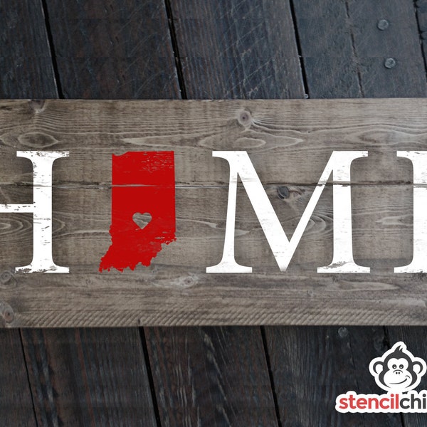 Indiana Love Stencil - Etsy