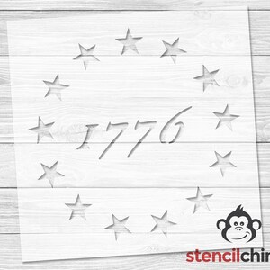 Betsy Ross Flag Stencil | 1776 Stencil | Patriotic USA Stencil | United ...