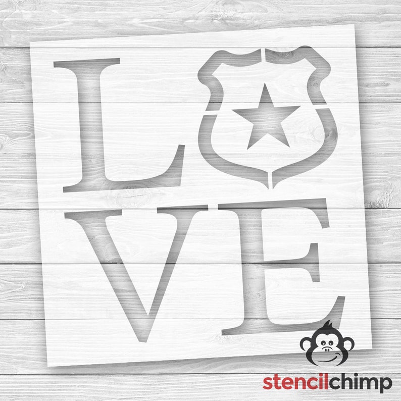 Police Stencil | Cop Stencil | Police Badge Stencil | Police Wife ...