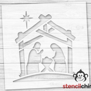 Nativity Stencil | Christmas Stencil | Christian Stencil | Manger ...