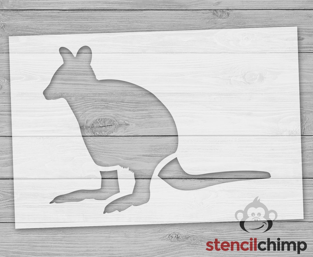 Stencil, Kangaroo Stencil for Wood Sign, Wallaby Stencil, Animal ...