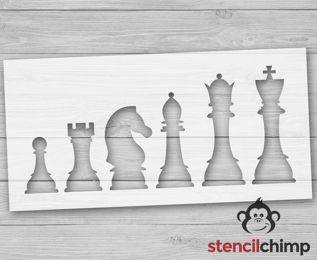 Stencil, Chess Stencil, Games Stencil for Wood Sign, Chess Pieces ...