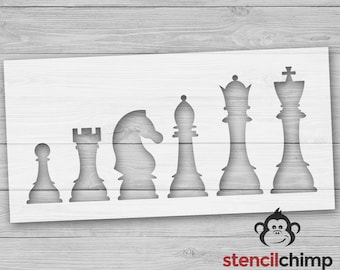 Chess Pieces Stencil Reusable Chess Pieces Stencil-diy Craft Stencil ...