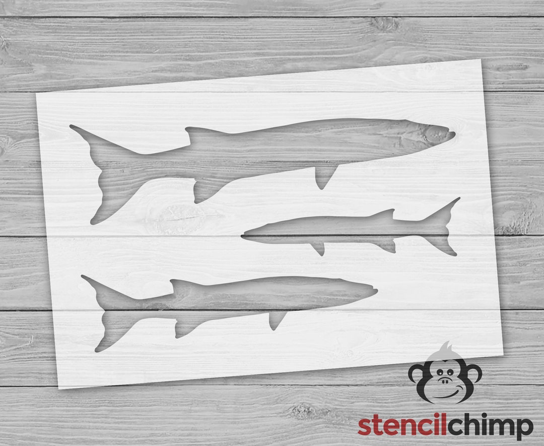 Barracuda Stencil, 3 Sizes of Fish Stencil for Wood Sign, Lake House ...