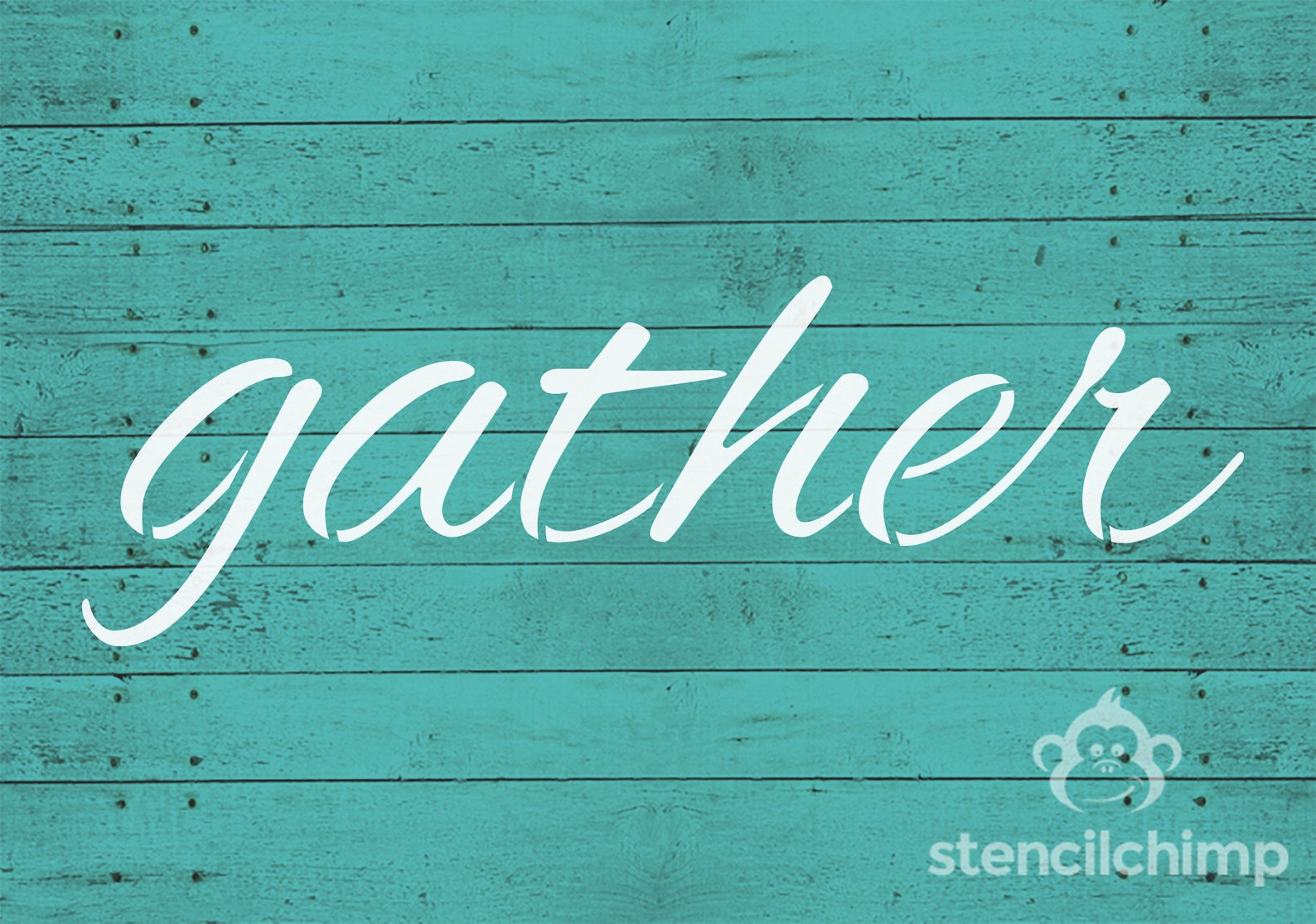 Gather Stencil for Farmhouse Decor | Script Stencil for Painting | DIY ...