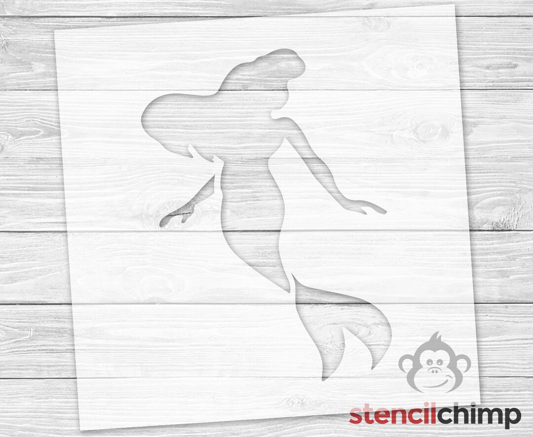 Mermaid Stencil Beach Stencil Wall Art Stencil For Beach House Decor Pool Decor Ocean Themed