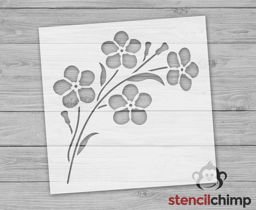Flower Garden Stencil Set - Forget Me Not Floral Painting Template - Etsy