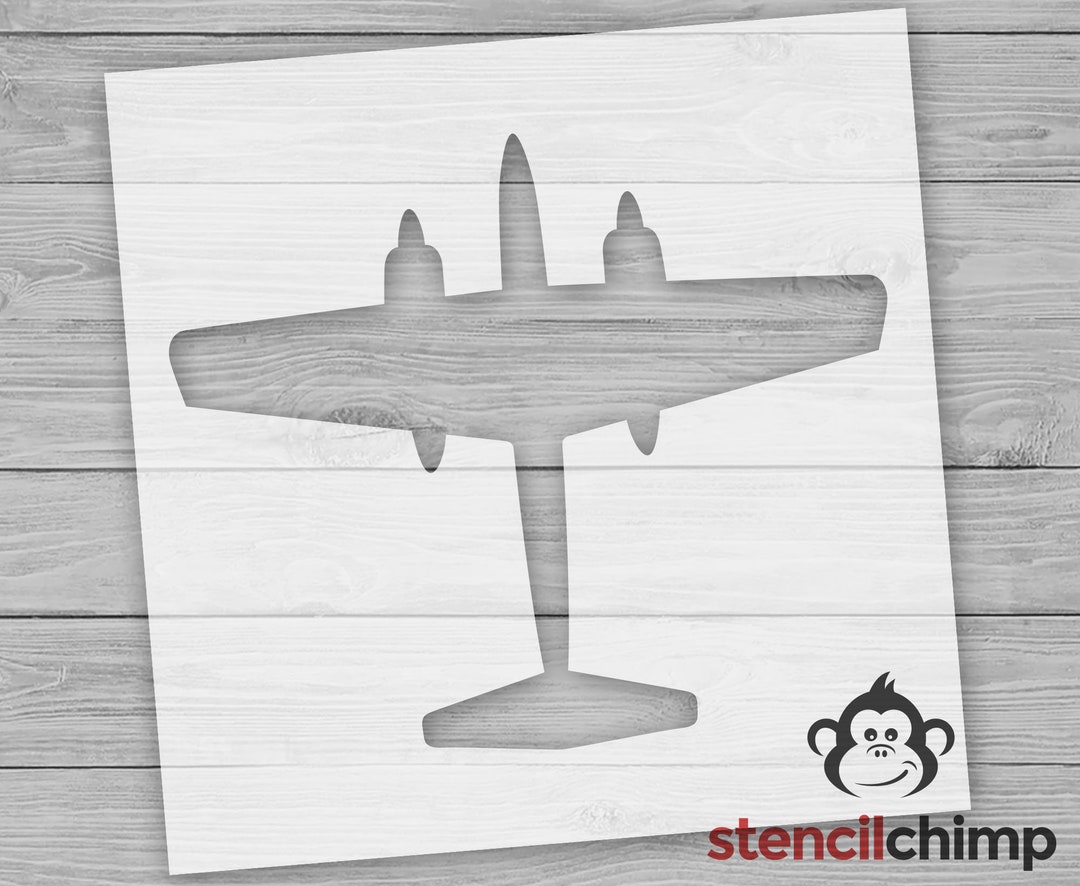 Stencil, Airplane Stencil, Dual Engine Plane Stencil, Aviation Stencil ...