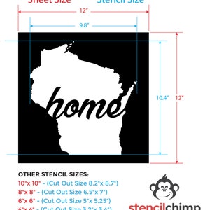 Stencil, Wisconsin State Stencil, Home Wisconsin Stencil, US State Map ...