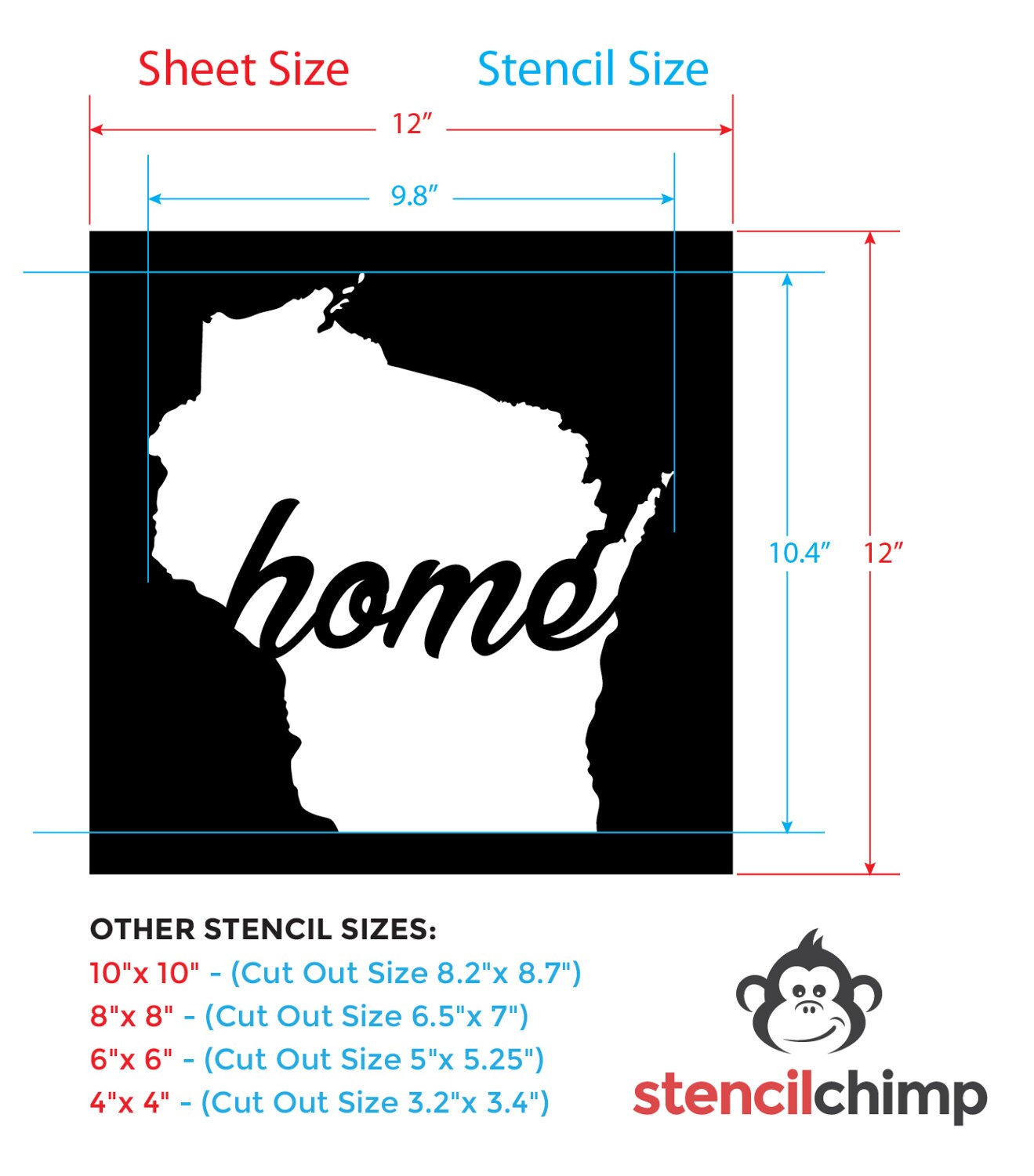 Stencil, Wisconsin State Stencil, Home Wisconsin Stencil, US State Map ...