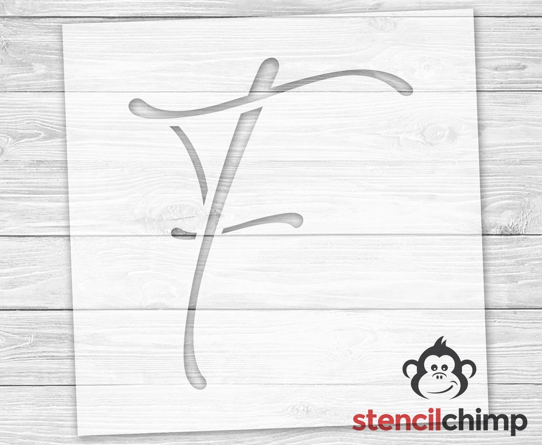 Letter F Stencil for Sign, Script Letter Stencil, Monogram Letter ...