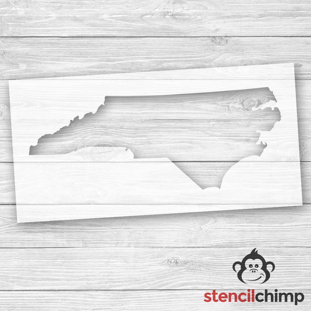 North Carolina State Outline Stencil | North Carolina Stencil | NC ...