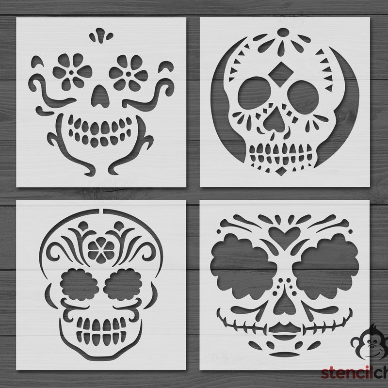Sugar Skull Stencil - Etsy