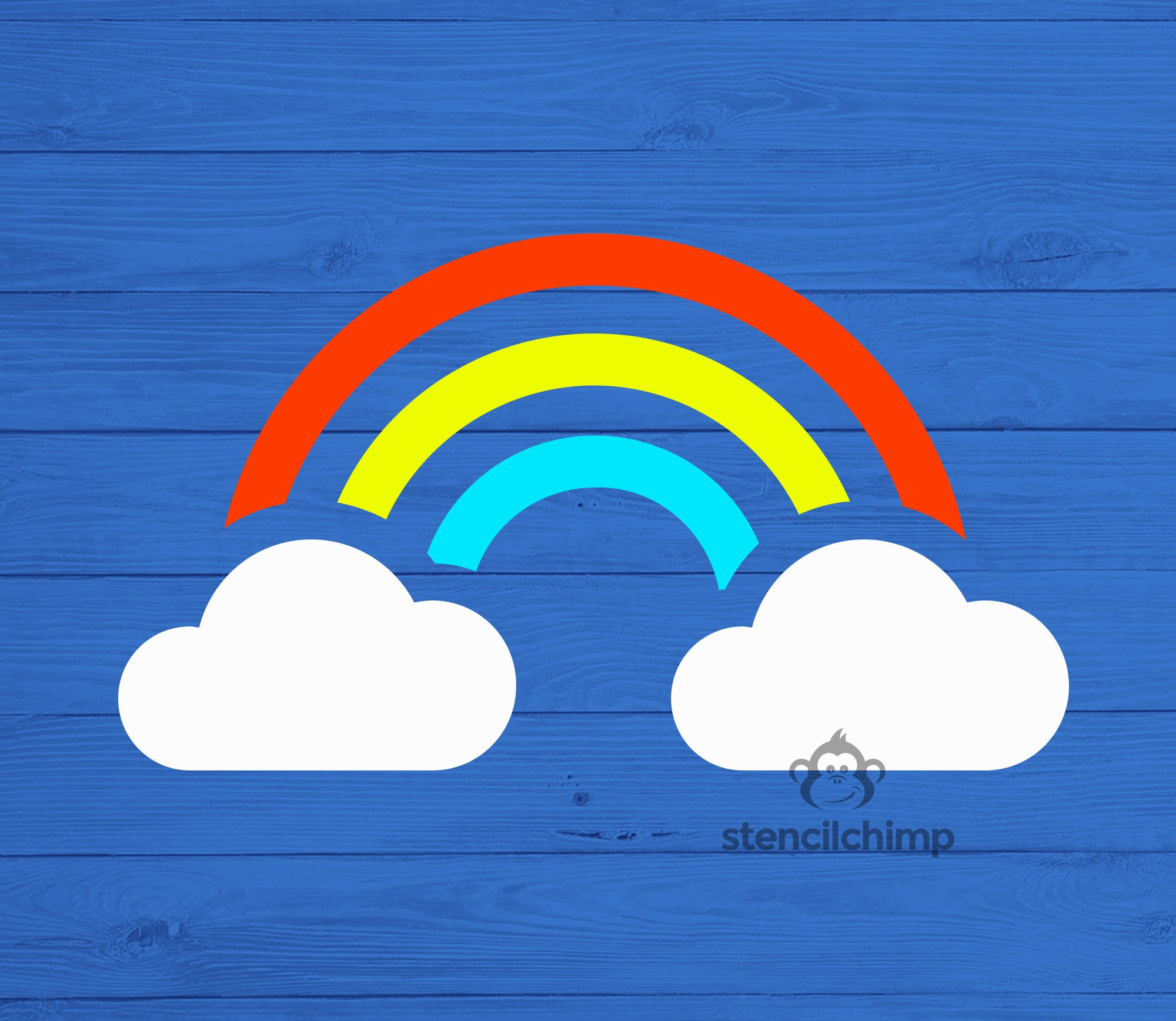 Rainbow Stencil Weather Stencil Rainbow With Clouds - Etsy