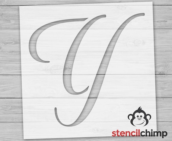 Letter Y Stencil for Sign Script Letter Stencil Monogram | Etsy